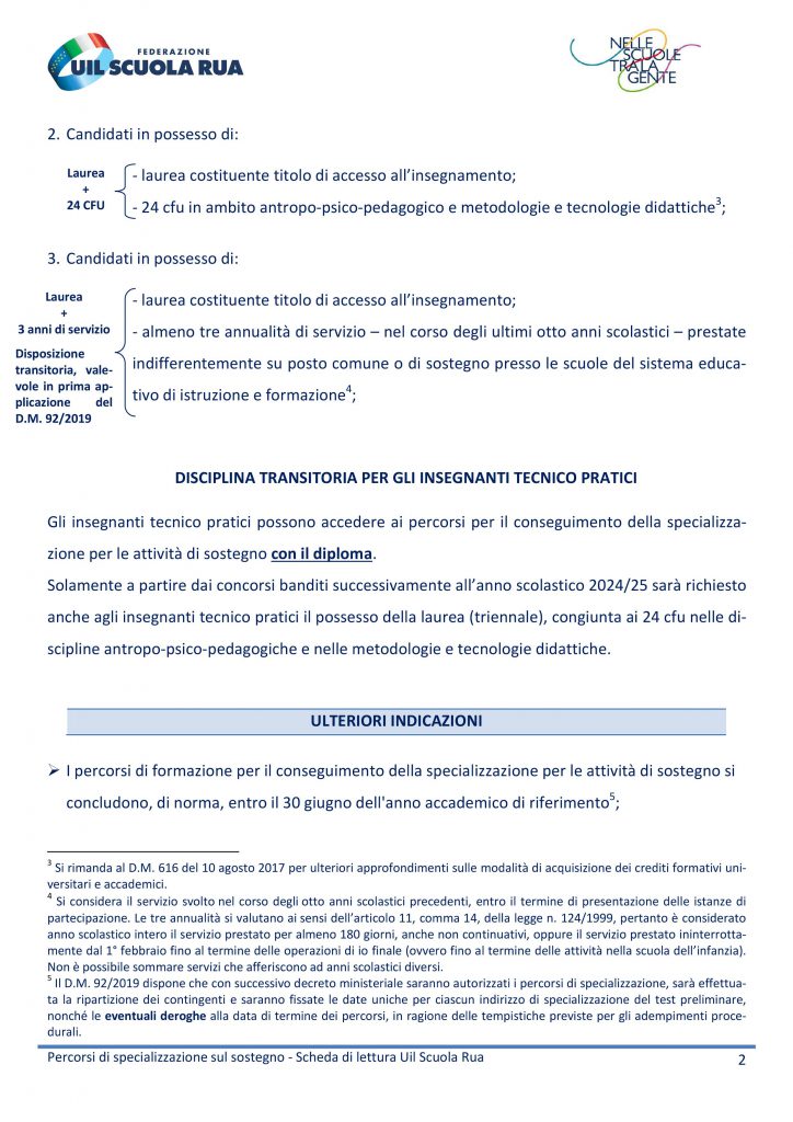 Percorsi di specializzazione sul sostegno: pronto il decreto, la scheda ...