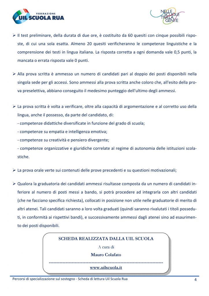 Percorsi di specializzazione sul sostegno: pronto il decreto, la scheda ...